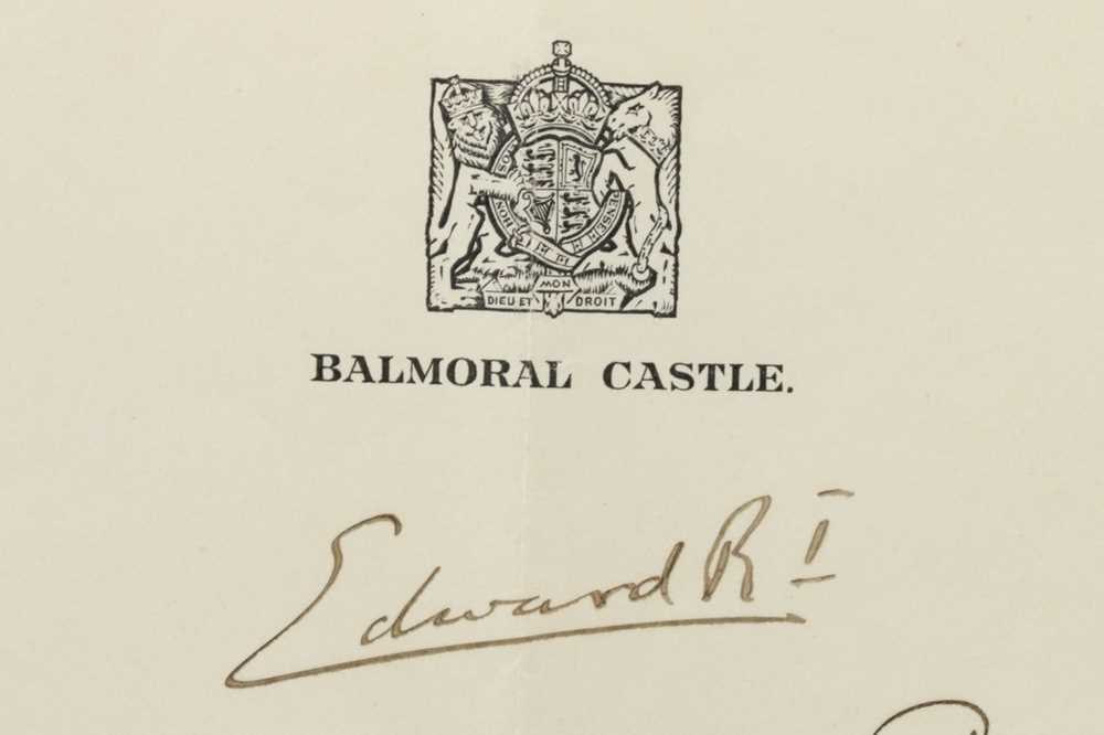 Lot 203 - A page of Balmoral Castle stationery,