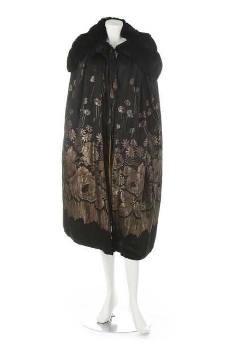 Lot 88 - A Liberty gold brocaded black satin opera
