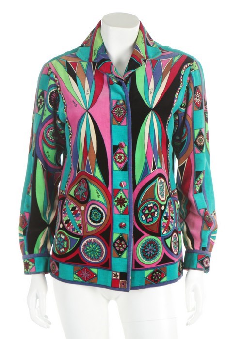 Lot 97 - A velvet Pucci jacket, 1960s, labelled, with