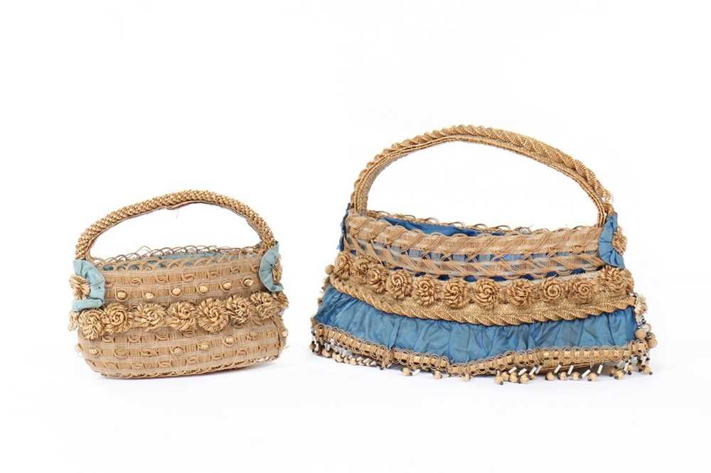Lot 212 - Two fine straw and horsehair baskets,