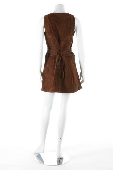 Lot 158 - A Jean Muir brown suede mini dress, mid