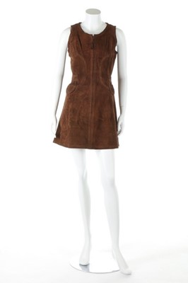 Lot 158 - A Jean Muir brown suede mini dress, mid
