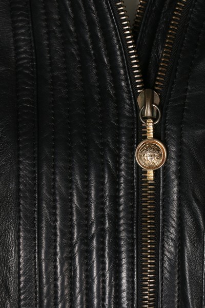 Lot 333 - A Gianni Versace black leather jacket,