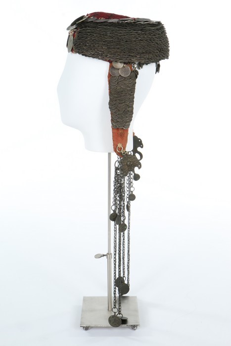 Lot 371 - A coin adorned headdress or 'money hat',