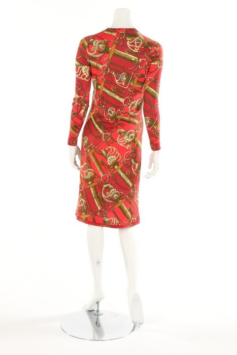 Lot 133 - An Hermès knitted dress, 1970s, labelled,