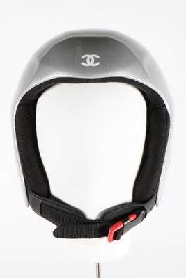 Lot 26 - A Chanel ski helmet, with silver finish, CC