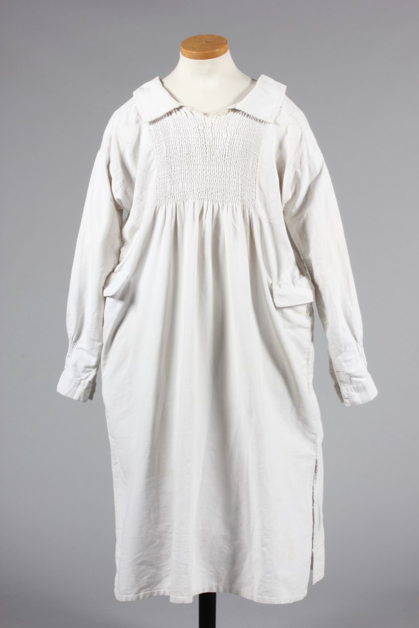 Lot 121 - Two farmer's smocks, early 20th century, one
