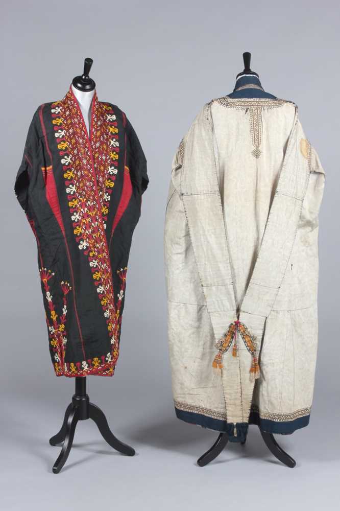 Lot 336 - An embroidered black silk chyrpy, Tekke,