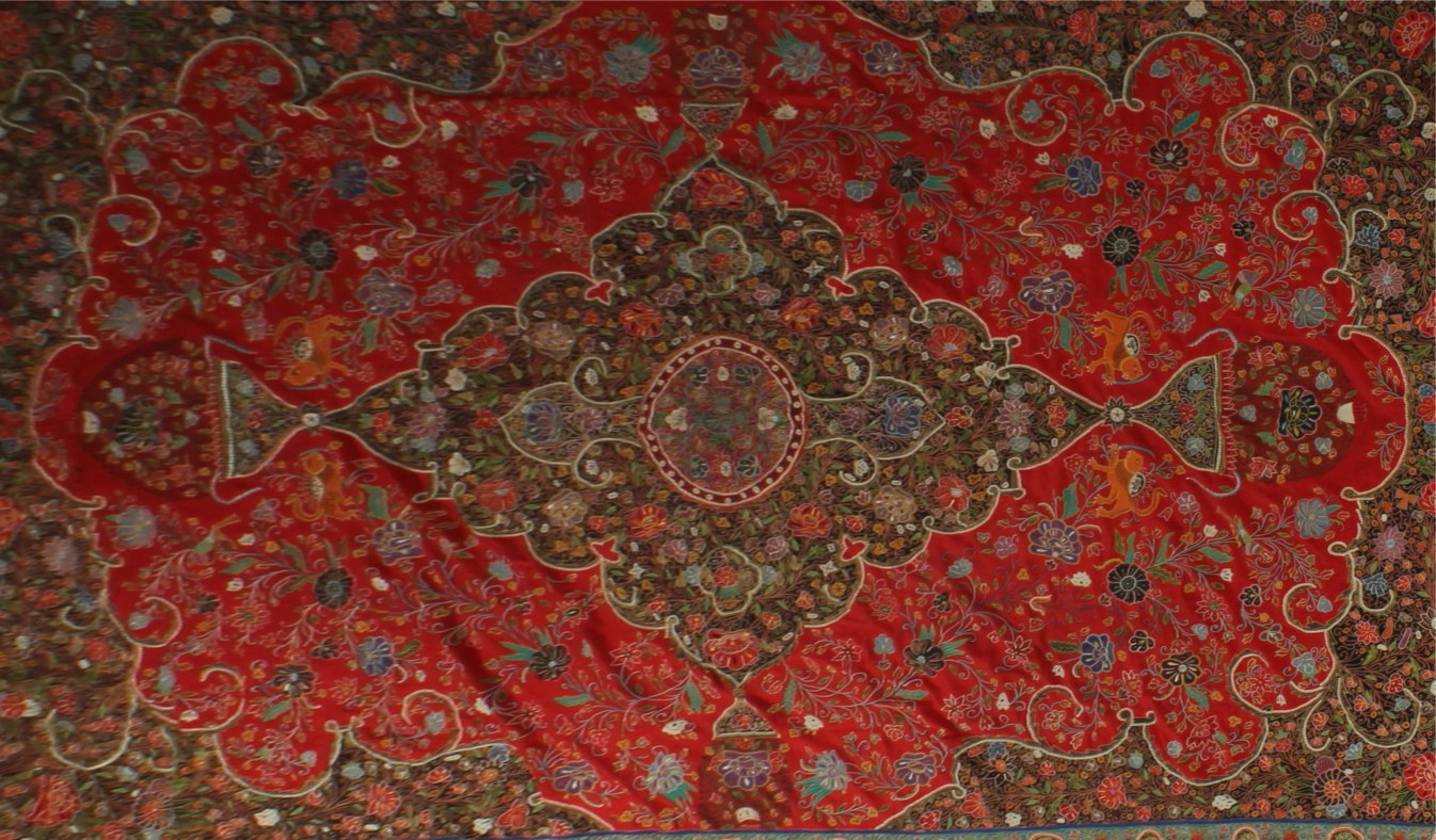 Lot 301 - A large and fine Resht panel, Persian, circa