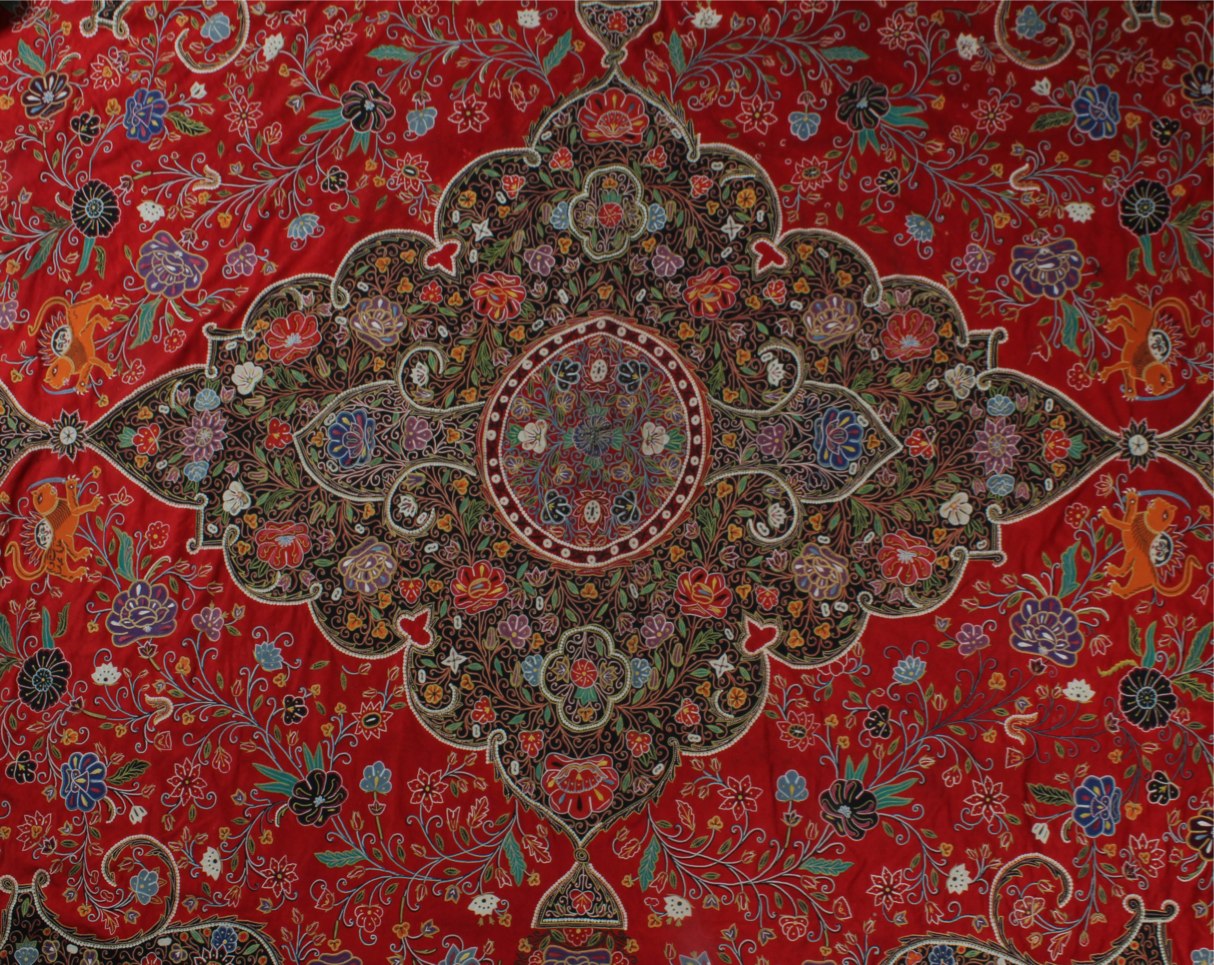 Lot 301 - A large and fine Resht panel, Persian, circa