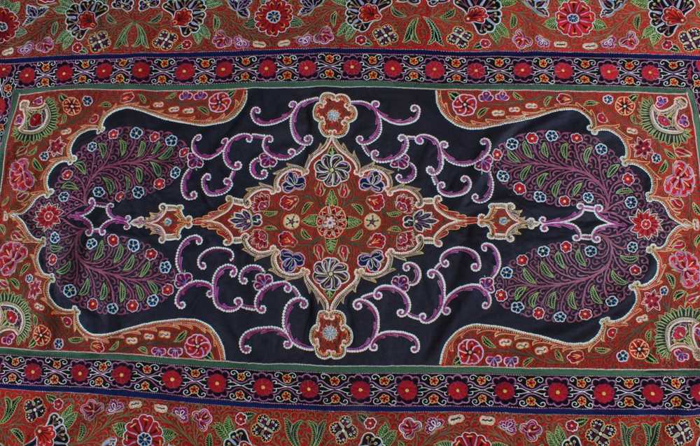 Lot 302 - A Resht panel, Persian, circa 1860, the