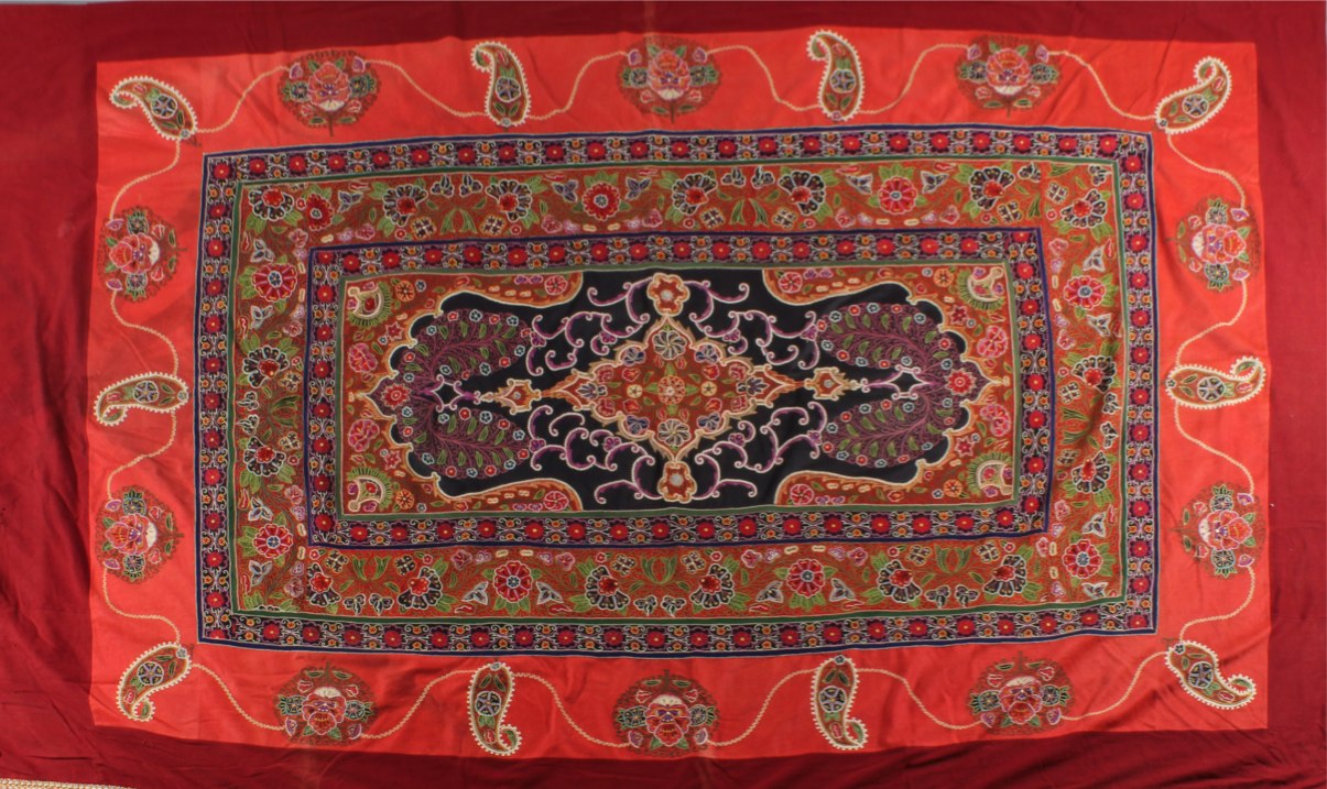 Lot 302 - A Resht panel, Persian, circa 1860, the