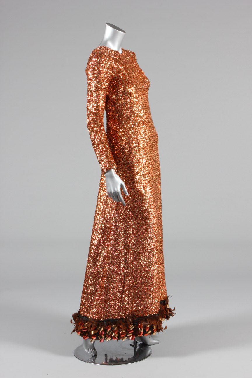 Lot 183 - A Jacques Griffe panelled black organza and