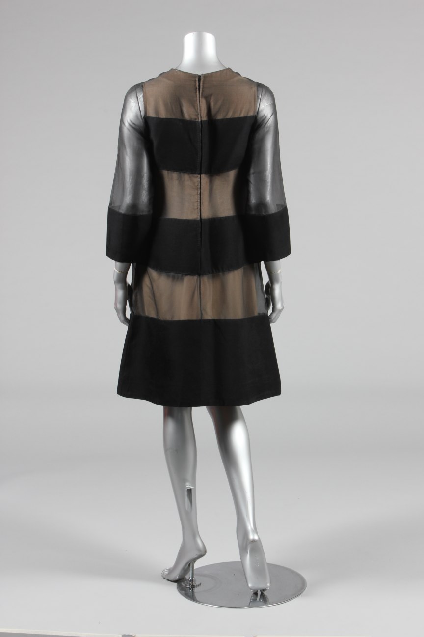 Lot 183 - A Jacques Griffe panelled black organza and