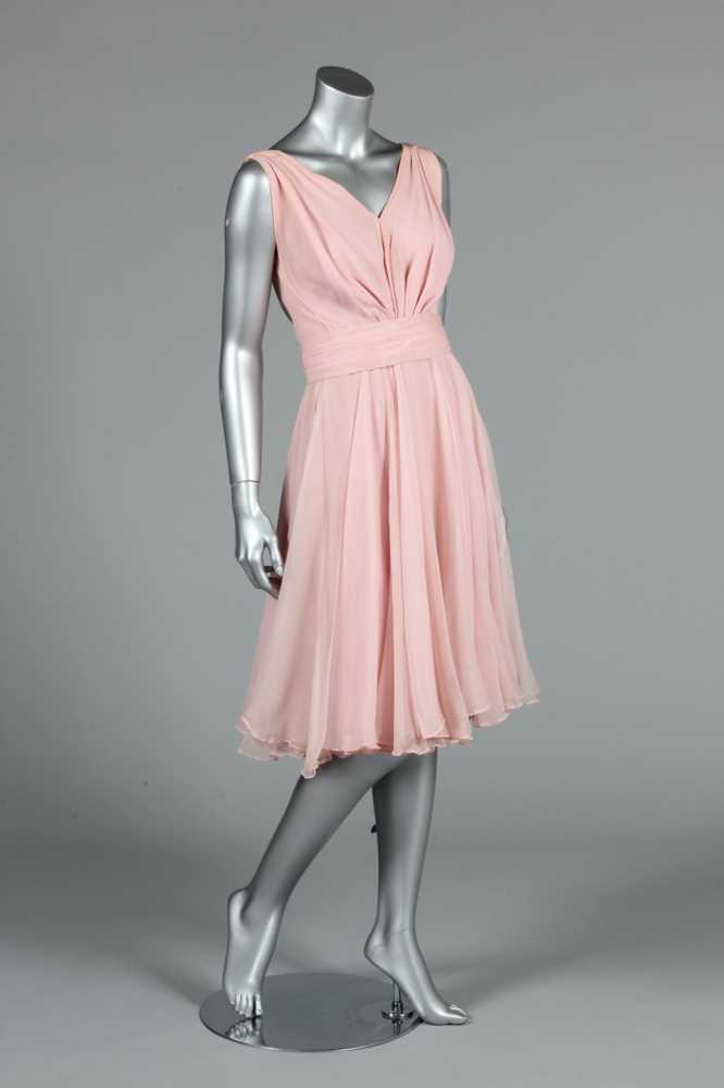 Lot 84 - A Ceil Chapman pale pink chiffon cocktail