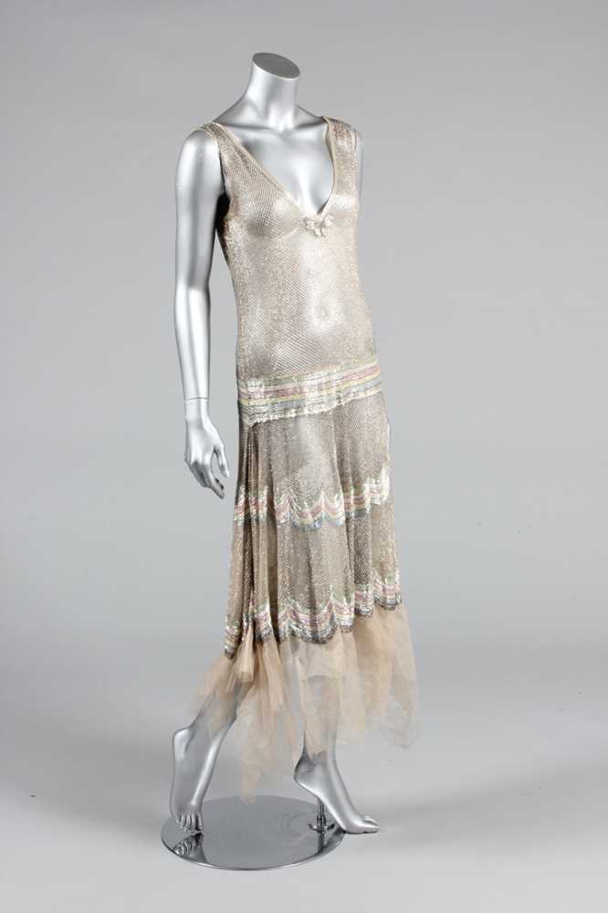 Lot 361 - A beaded tulle flapper dress, circa 1929-30,