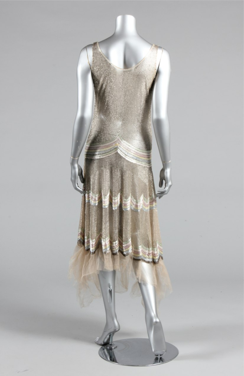 Lot 361 - A beaded tulle flapper dress, circa 1929-30,