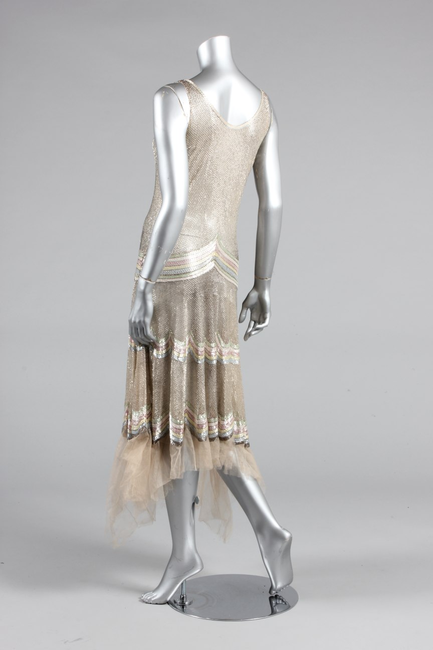Lot 361 - A beaded tulle flapper dress, circa 1929-30,