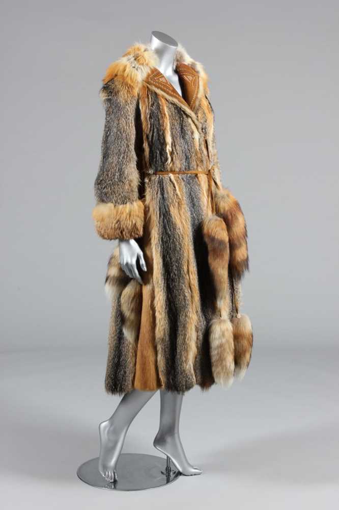 Lot 454 - A Bill Gibb fox fur coat, and matching